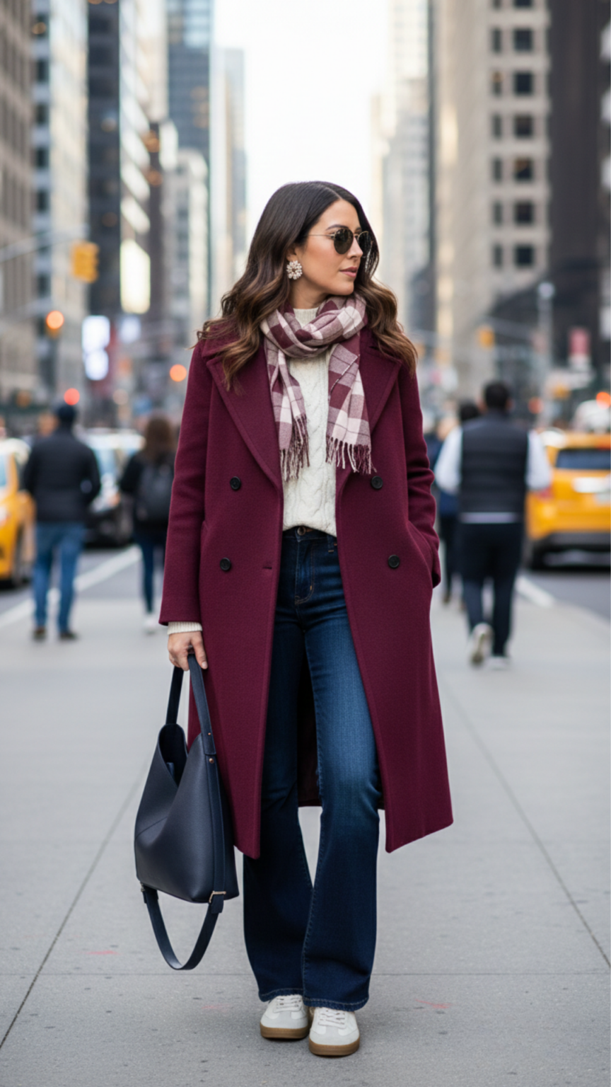 1 Base, 10 Outfits: How To Style An Ivory Cable Sweater and Dark Wash ...