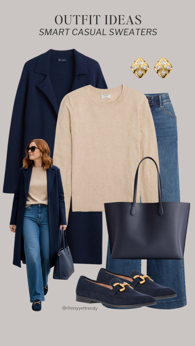 6 Smart Casual Sweater Outfits: Mix and Match Elevated Outfits